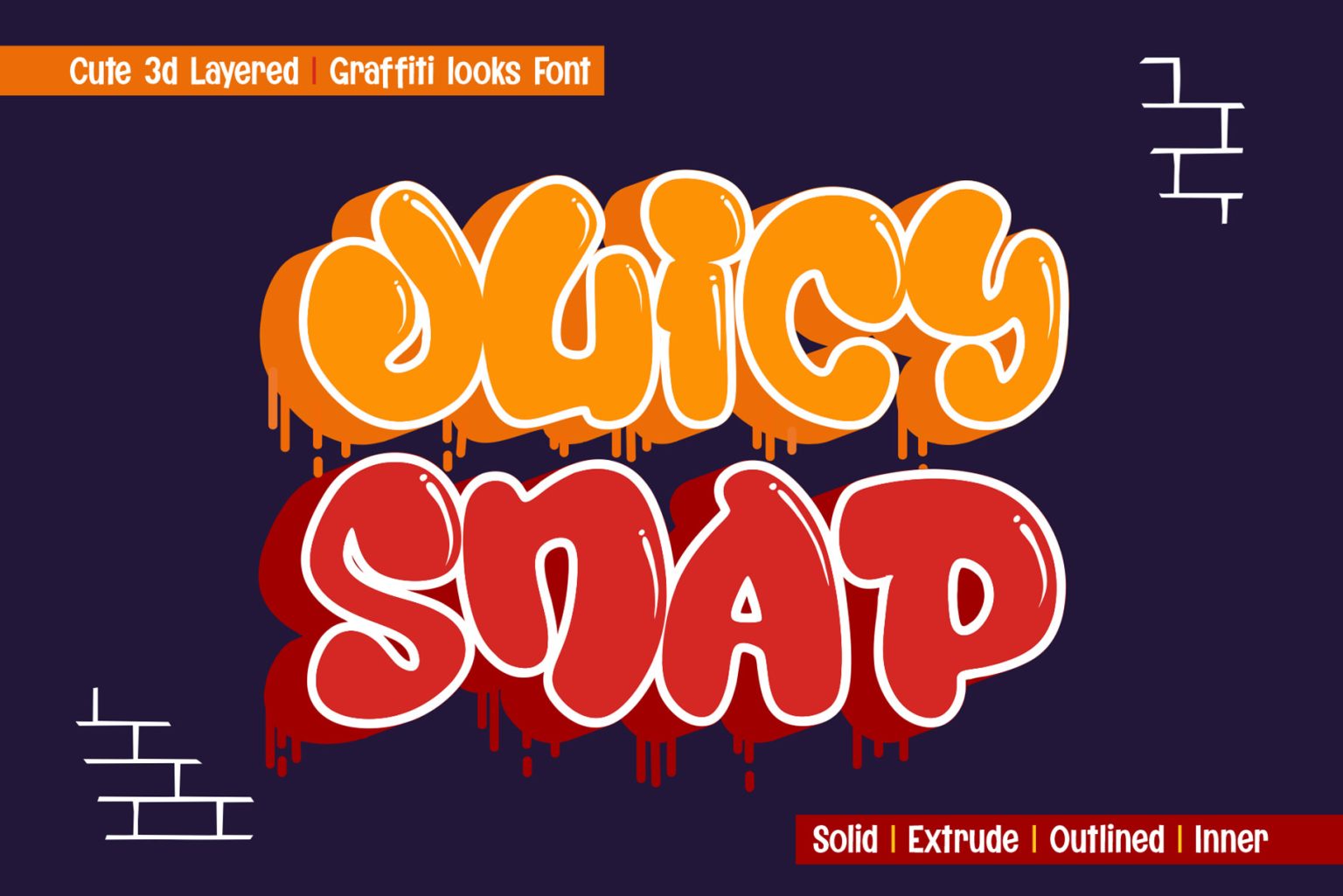 Juicy Snap – Cute and Chubby 3d Layered Graffiti Letters - Cikareotype