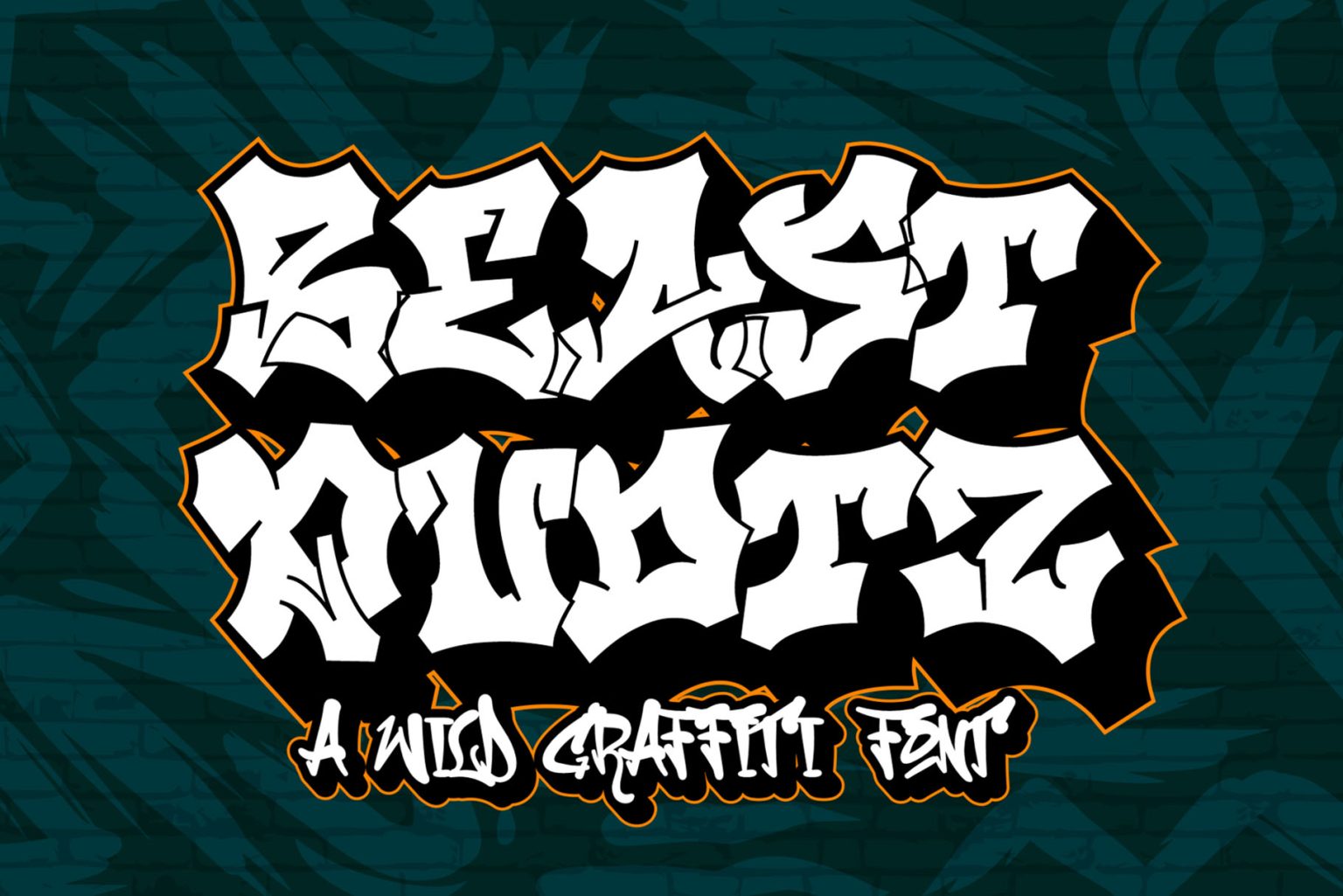 Beast Quotz – Wild Graffiti Font with Solid & Outline Style - Cikareotype
