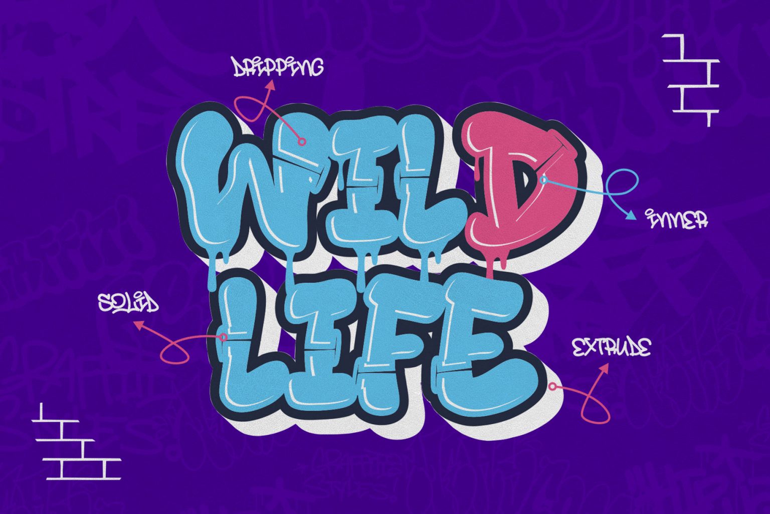 Rift Punk – Bold Street Graffiti Font with 3D Layers and Drip Effect ...