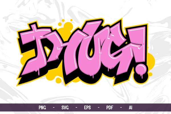 Thug Graffiti Text Design – Street Art Vector | Freebies - Cikareotype